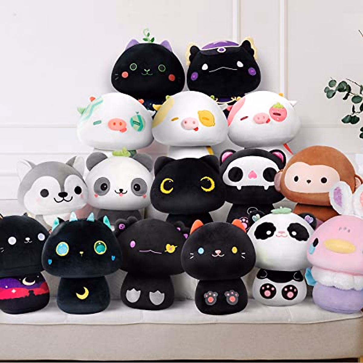 Mewaii 14 Inch Mushroom Plush, Cute Lemon Cow Plush Pillow Soft Plushies Squishy Throw Pillow, Kawaii Lemon Cow Stuffed Animals Kawaii Plush Toys Decoration Gift for Girls Boys