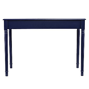 Navy Writing Desk - Open Desktop w/ 2 Drawers - Elegant Design w/ Royal Blue Finish