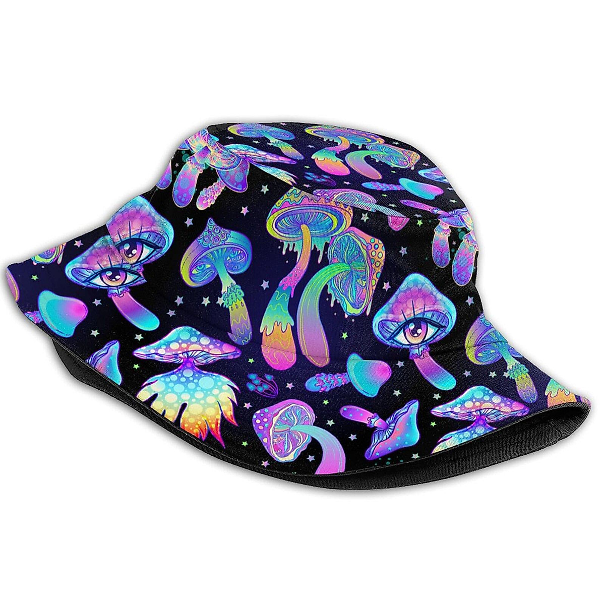 Mushrooms Bucket Hat Packable Summer Beach Sun Hat Fisherman Cap