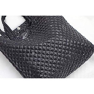 CLARANY Comfortable light weight quilted Market Tote water repellent Color Black