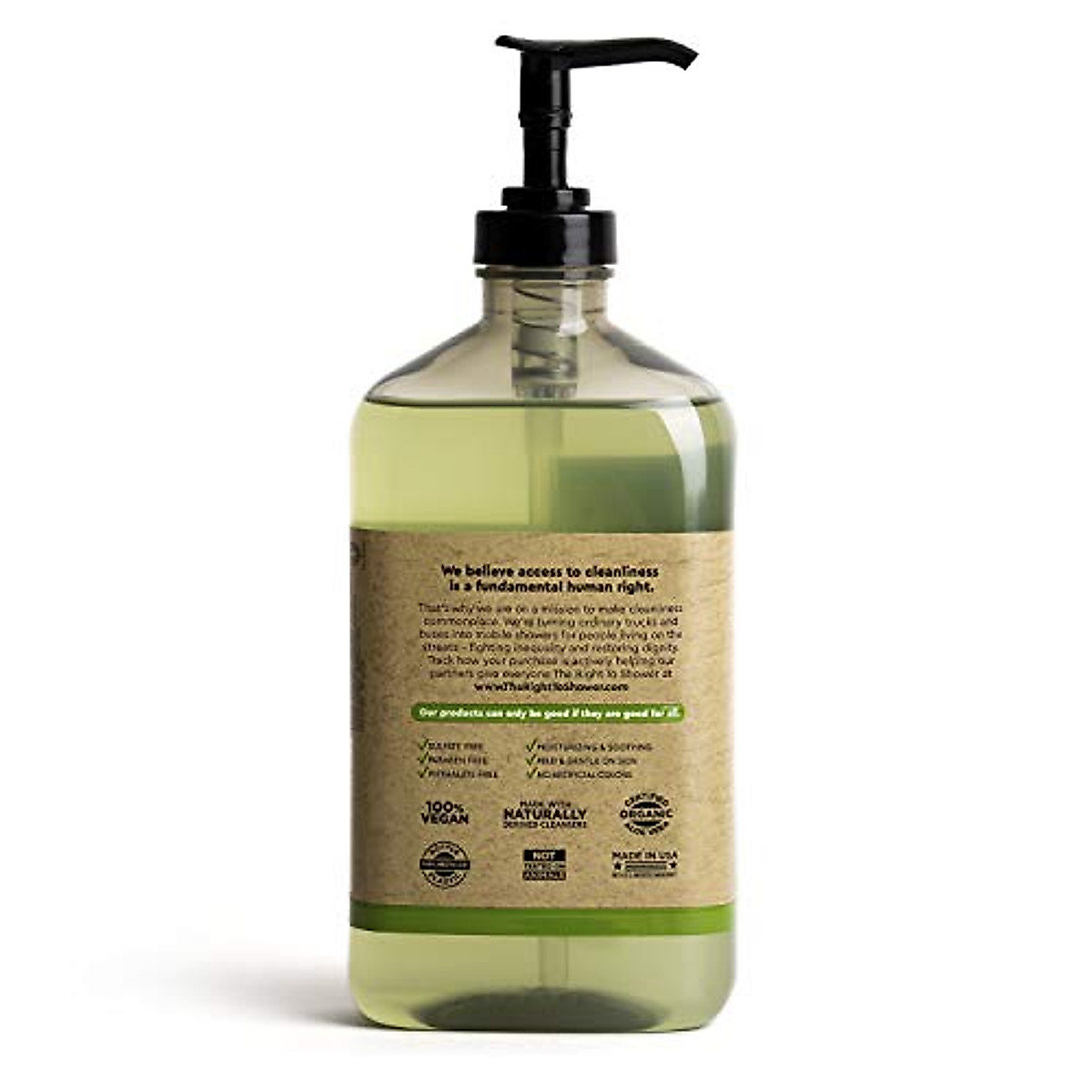 The Right to Shower Sulfate Free Body Wash, Hope, Aloe Vera + Dewy Moss, 16 Fl Oz