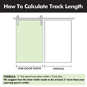 Homacer Black Rustic Ceiling Mount Non-Bypass Sliding Barn Door Hardware Kit, for One/Single Door, 7.5ft Long Flat Track, Interior Use Only (Doors are not Included)