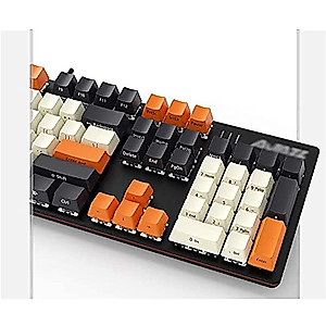 XYLXJ Mechanical Gaming Keyboard, Wired Backlit Keyboard with Blue Switches, Customizable RGB Lighting, Ergonomic Standard Keyboard for Desktop, Computer, PC (104 Keys)