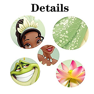 Wenqiang Princess Tiana Backdrop for Birthday Party Banner Decorations Happy Birthday Princess and The Frog Supplies Photography Background 5x3ft Cake Table