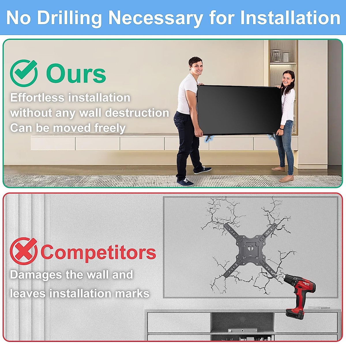 TV Legs for TCL Roku TV Stand Legs Replacement for TCL 28" 32" 40" 43" 49" 50" 55" 58" 65" 32S359 32S355 40S355 43S455 50S525 55S435 65S455 Roku TV Stand Base for TCL TV with Screws(Upgraded Version)