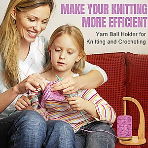 Yarn Spinner,Yarn Ball Holder, Yarn Holder for Crocheting,Wooden Yarn Spinner for Crocheting with Magnetic Metal Twirling Mechanism and Anti - Slip Pads Crochet Gift for Knitting Lovers,1 Spindle