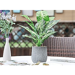 Der Rose 16'' Fake Plants Artificial Potted Greenery Faux Plants for Office Desk Home Bathroom Decor