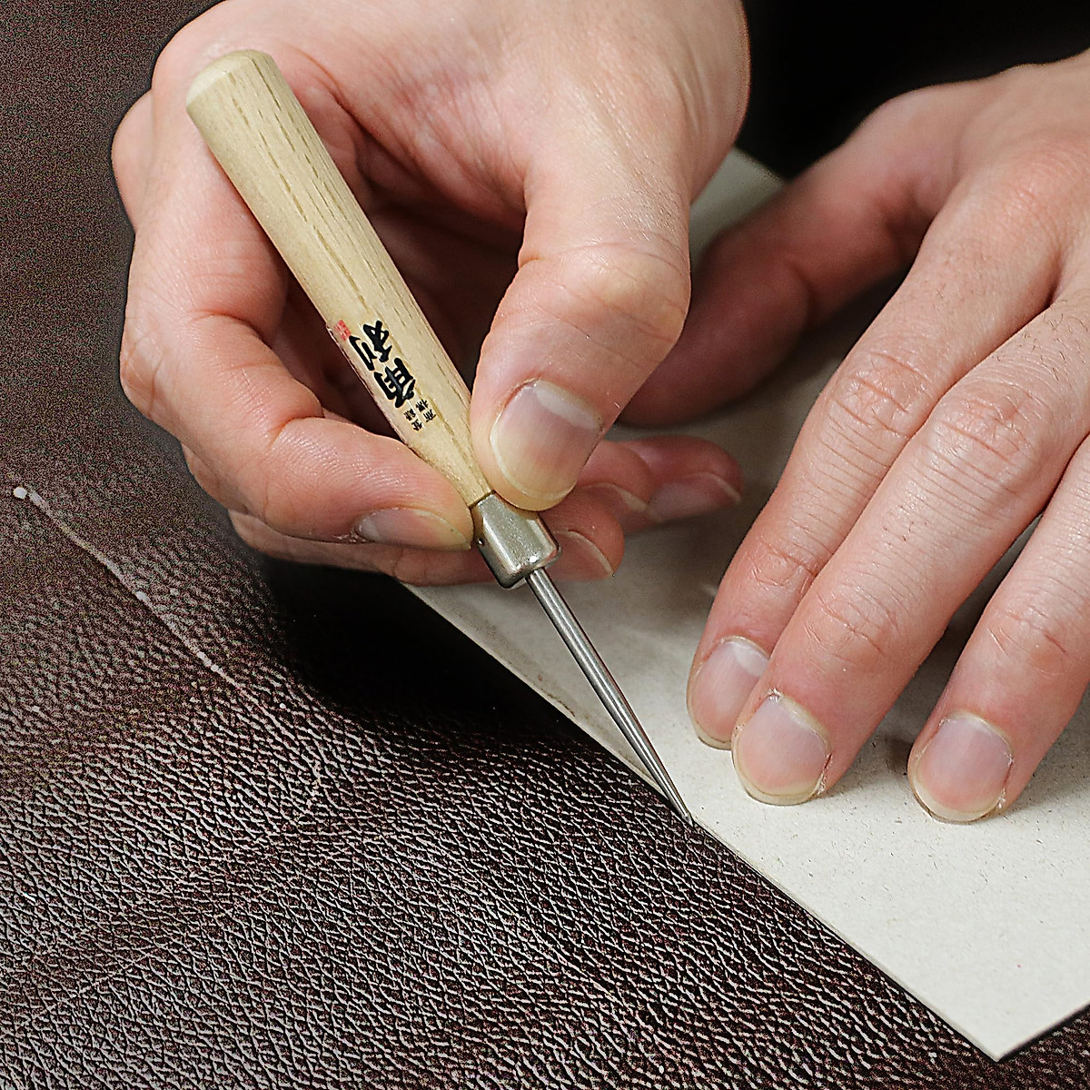 KAKURI Awl Tool for Sewing, Scratch Wood, Leather, Punch, Book Binding, Sharp Japanese Stainless Steel Scratch Awl 7" Long Multitool, Maple Wood Handle, Made in Japan