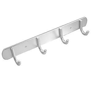 uxcell Aluminium Alloy 4 Hanger Towel Hat Coat Clothes Wall Mount Rack Hook