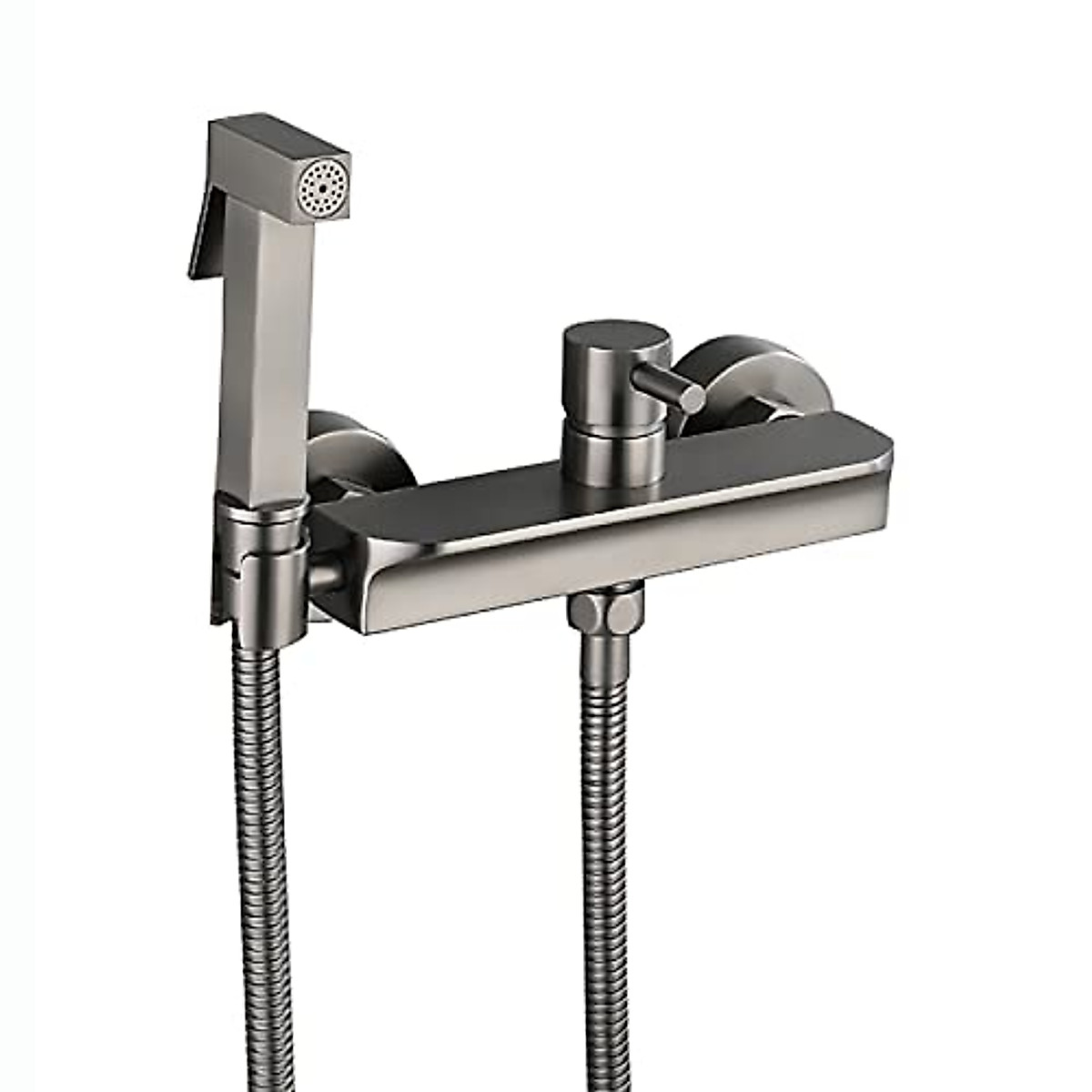 MINJING Handheld Bidet Sprayer for Toilet, Gray Cloth Diaper Sprayer Kit Wall Mounted Brass Bidet Sprayer Set Single Handle Toilet Bidet Sprayer Kit with 150cm Shower Hose