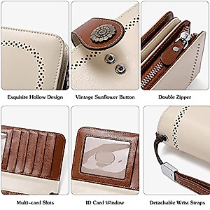 BOSTANTEN Women Leather Handbags Concealed Carry Purses Top Handle Satchel Shoulder Bag Work Tote and Womens Wallet Genuine Leather Large Capacity Wristlet Clutch Purse Credit Card Holder