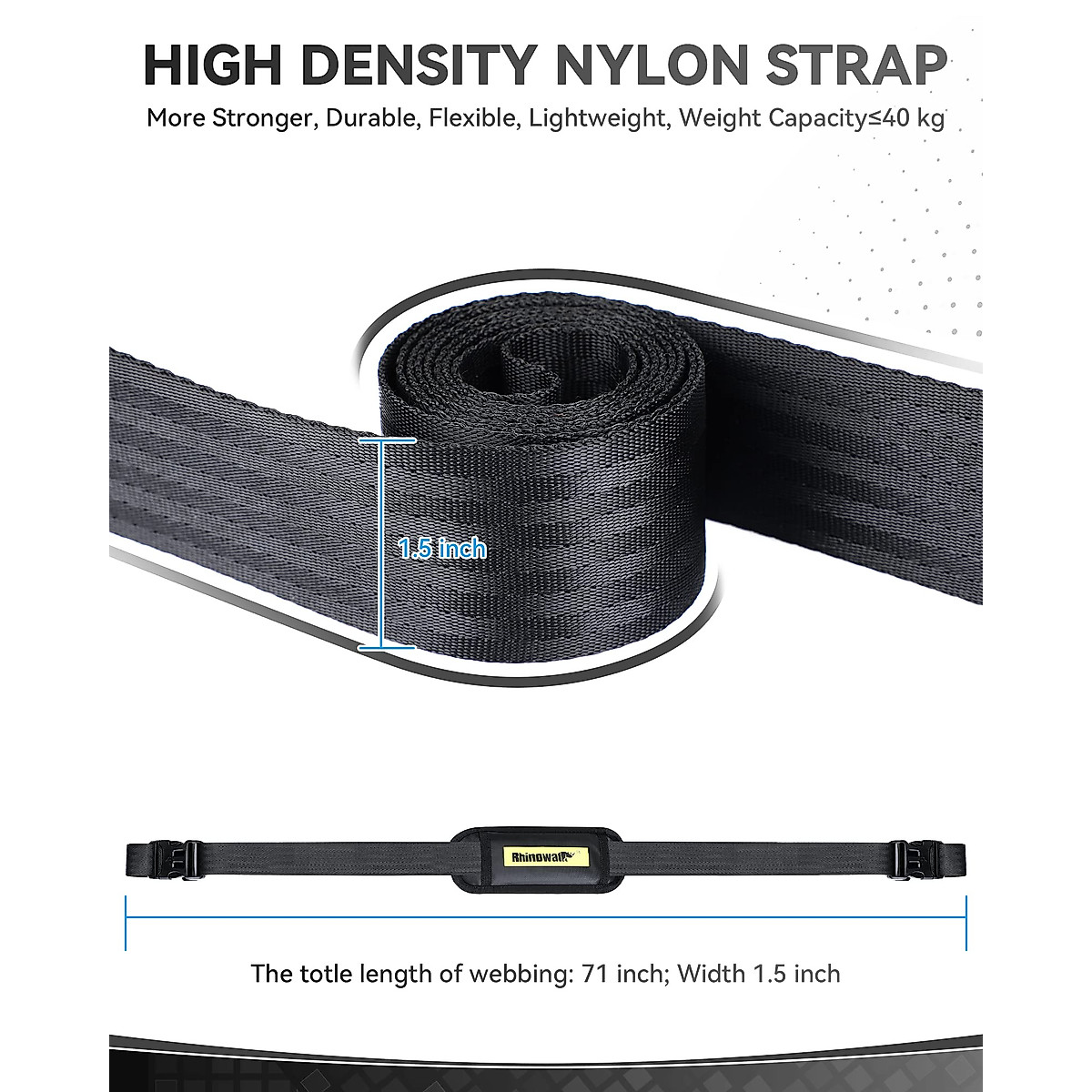 WILDKEN Scooter Shoulder Strap, 71in Carrying Scooter with Adjustable Carrying Strap and Extra-Thick Anti-Slip Shoulder, Scooter Strap for Electric Scooter, Bikes, Balance Bikes, Yoga Mat, Ski Board