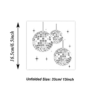 20Sheet Disco Napkins Disco Ball Napkins 70s Disco Party Supplies Disco Cocktail Napkins 70s Disco Party Napkins Disposable Silver Paper Napkins for Disco Bachelorette Birthday Dance Party Decorations