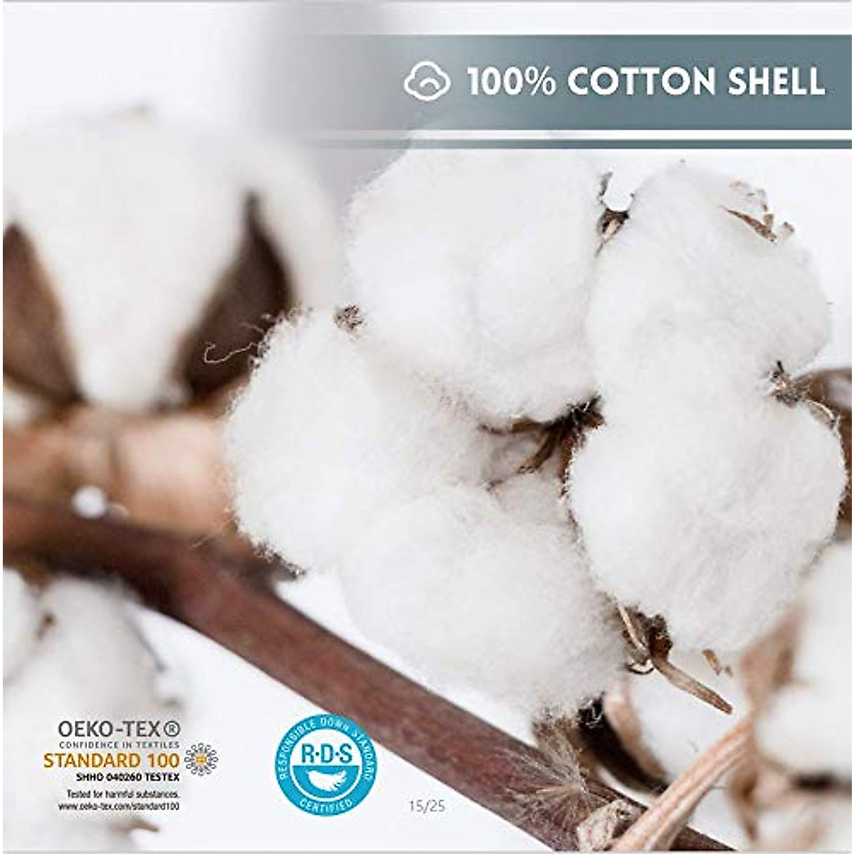 ELCHERTHE White Goose Feathers Down Comforter All Season Down Feather Duvet Insert Queen Size Down Quilt, 100% Cotton Fabric with 8 Corner Tabs 700+ Fill Power (90x90 inches)