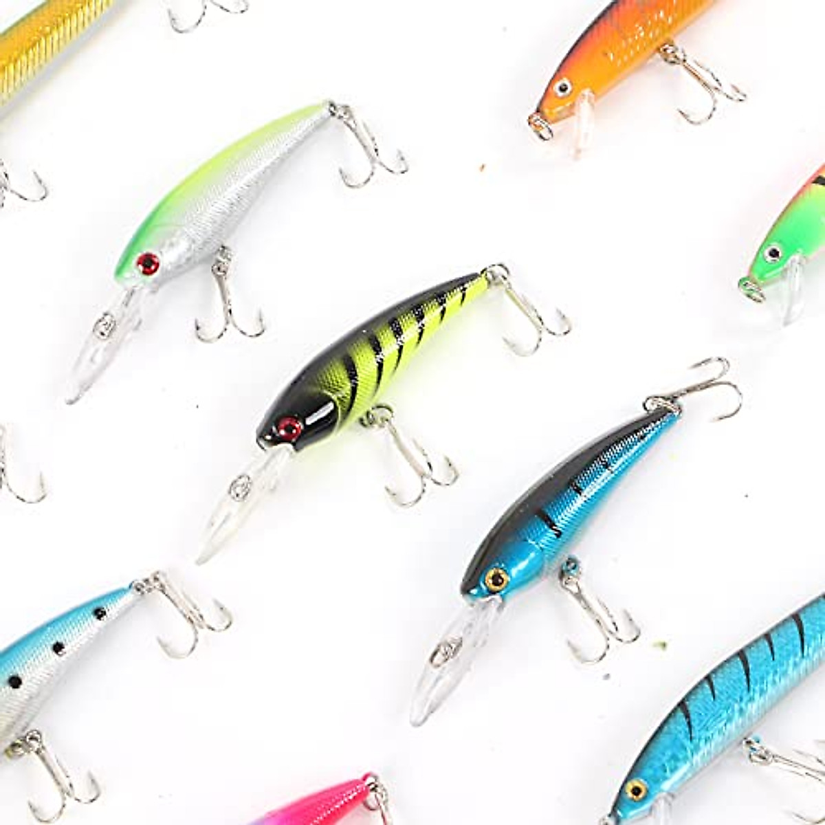 Artificial Fishing Baits,20pcs Fishing Lure Set,Reusable Fishing Tackle Accessories for Outdoor Saltwater Freshwater Trout Bass Salmon Fishing, 20pcs Fishing Lure Set,Artificial Fishing Baits,ReF