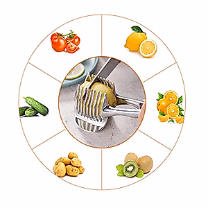 Kitchen Gadgets Handy Stainless Steel Onion Holder Potato Tomato Slicer Vegetable Fruit Cutter Safety Cooking Tools Accessories