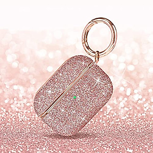 Casewind AirPod Pro Case,AirPods Pro Case,AirPods Pro Case Cover Bling Glitter Cute Full Protective Hard Shockproof Keychain Ring for Women Girl Men AirPod Pro Charging Case,Front LED Visible,Pink