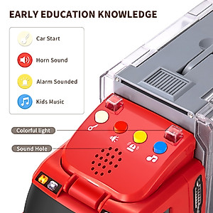 Toddler Toys for 3-9 Years Old Boys Die-cast Emergency Fire Rescue Vehicle Double Side Transport Car Toy Set W/Play Mat, Alloy Metal Fire Truck Gifts for Age 3 4 5 6 Kids Boys Girls Birthday Party