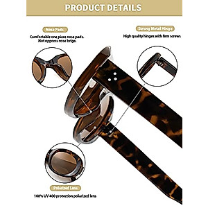 Zeelool Retro Oval Sunglasses for Women Polarized UV400 Protection 90s Sunglasses Vintage Shades