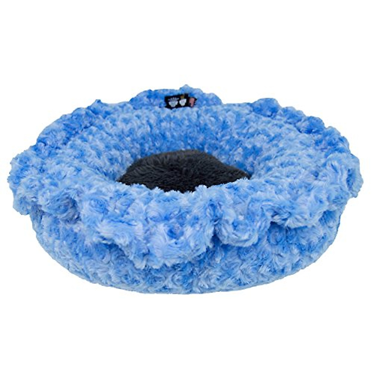 Bessie and Barnie Ultra Plush Blue Sky/ Wolfhound Grey Deluxe Luxury Shag Dog/Pet Lily Pod Bed Machine Washable