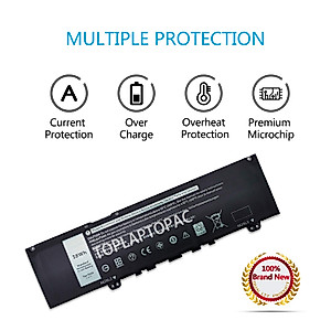 Eleskylaptop New 11.4V 38Wh F62G0 CHA01 RPJC3 Battery Compatible with Dell Vostro 5370 Inspiron 13 5370 7370 7373 Series