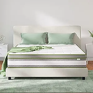 Novilla Mattress Cal King, 12 Inch Hybrid Pillow Top King California Mattress in a Box Innerspring for a Cool & Peaceful Sleep