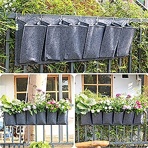 NEWKITS Hanging Vertical Garden Wall Planter Deeper and Bigger 6 Pocket Vertical Garden Solution 2020 (Grey-A)
