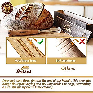 Bread Bosses 9 Inch Banneton Proofing Basket and Bread Bakers Lame Slashing Tool - Great as a Gift