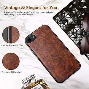LOHASIC iPhone SE 3 Case (2022), iPhone SE Case, iPhone 7/iPhone 8 Case, Slim Leather Luxury Soft Flexible Bumper Non-Slip Grip Shockproof Protective Cover Cases for iPhone 7/8/SE2 SE 3 - Brown