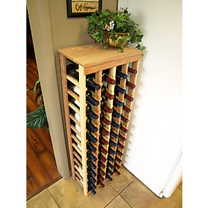 Wine Racks America Living Series Table Top Wine Rack - Durable and Modular Wine Storage System, Redwood Unstained - Holds 48 Bottles
