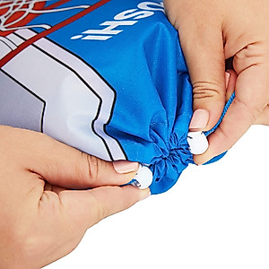 BLUE PANDA Basketball Party Favor Drawstring Gift Bags (12 x 10 in, 12 Pack)