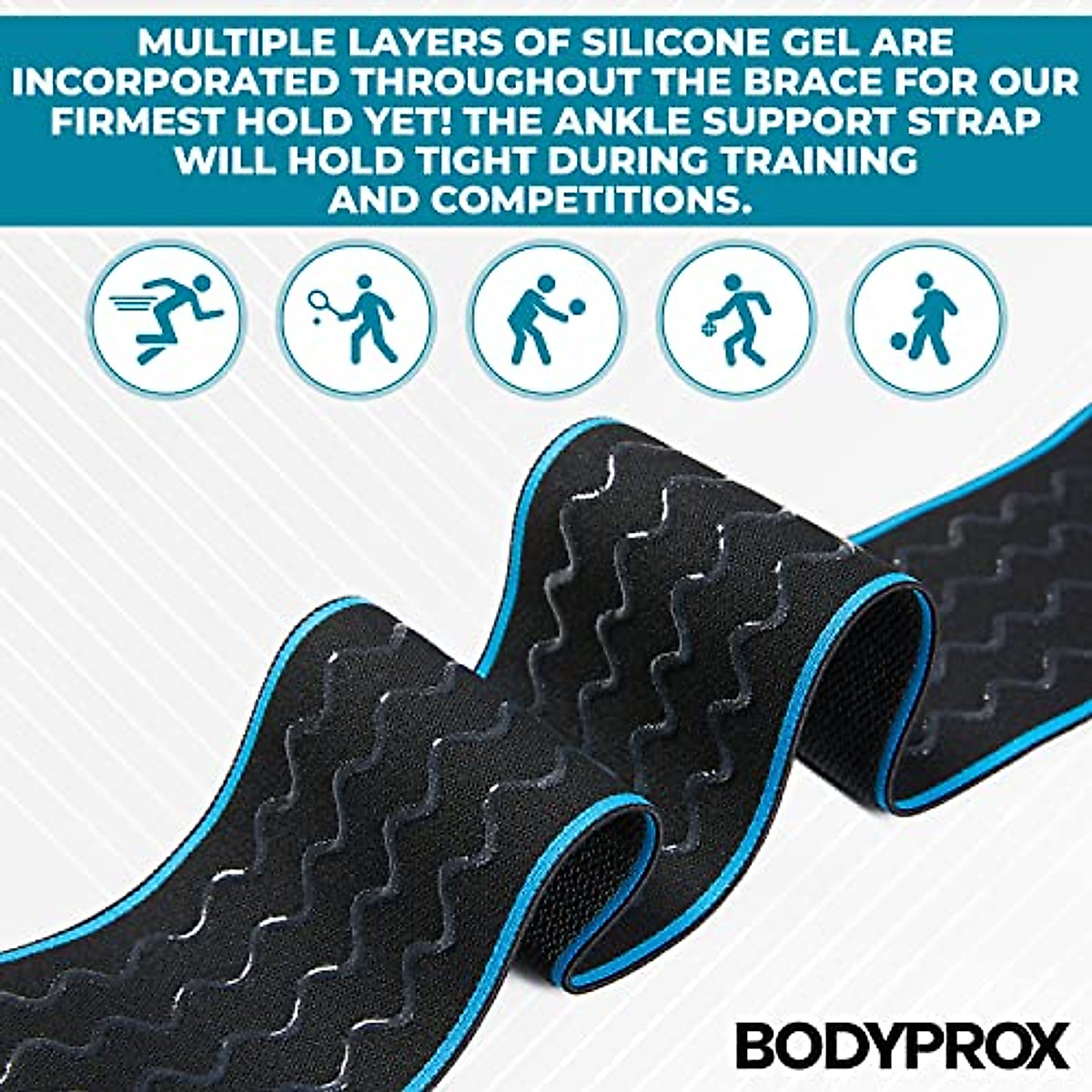 Bodyprox Ankle Support Brace 2 Pack, Adjustable Compression Ankle Braces for Sports Protection, One Size Fits Most for Men & Women