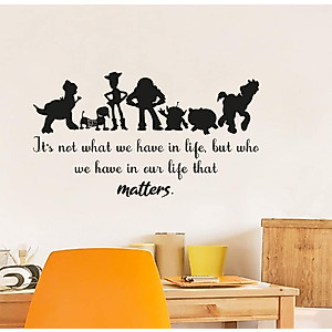 Its Not What We Have in Life But Who We Have in Life That Matters Quote Vinyl Wall Art Sticker Wall Decal Decoration Home Room Nursery Kid Room Boy Girl Kinder Wall Décor Size (8x10 inch)