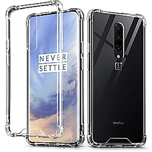 OnePlus 7 Pro Case, IDweel Crystal Clear Soft TPU Transparent Bumper Shock Absorption Technology Raised Bezels Slim Protective Cover for OnePlus 7 Pro (HD Clear)