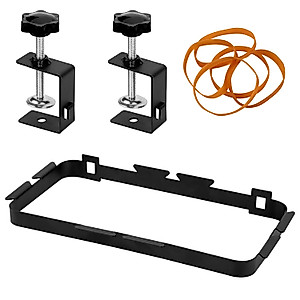 12" x 6" Trash Bag Holder, Stainless Steel Garbage Bag Hook Hanger Rack with Fixing Clamps Stable Trash Bag Stand Rubbish Bags Holder for Cabinet, Camping, RV, Bathroom