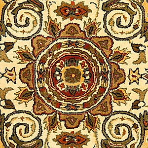 SAFAVIEH Persian Legend Collection Accent Rug - 3' x 5', Ivory & Rust, Handmade Traditional Wool, Ideal for High Traffic Areas in Entryway, Living Room, Bedroom (PL531A)