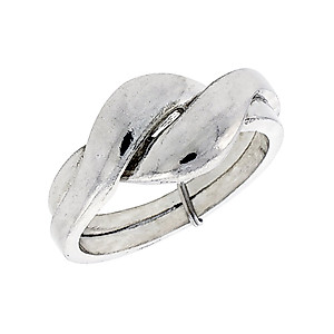 Sterling Silver 2-Piece Puzzle Ring, 3/8 in. (9 mm) wide, size 8