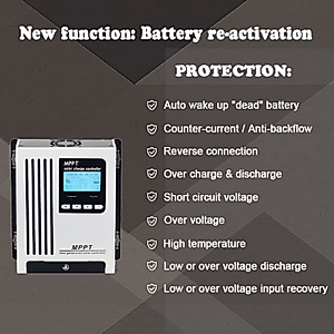 SOLAFANS 96V 55A MPPT Solar Charger 48V 60V 72V Solar Energy Controller Regulator DC180V PV Input 5500W for Off Gird Solar System Sealed Gel AGM Flooded Lithium Battery