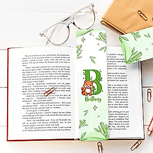 GOLEEX Personalized Initial Bookmark Red Panda Magnetic Bookmarks Customized Name Letter Page Markers Cute Bookworm Gifts for Book Lovers Readers Students Kids Women at Christmas