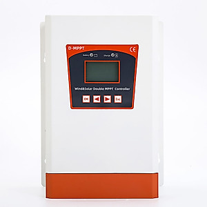3000W Wind Solar Hybrid Charge Controller MPPT Boost Charge Controller LCD Screen for Off Grid 1000W Wind Turbine Generator 2000W Solar Panel PV System with Dump Load (12V/24V Auto)