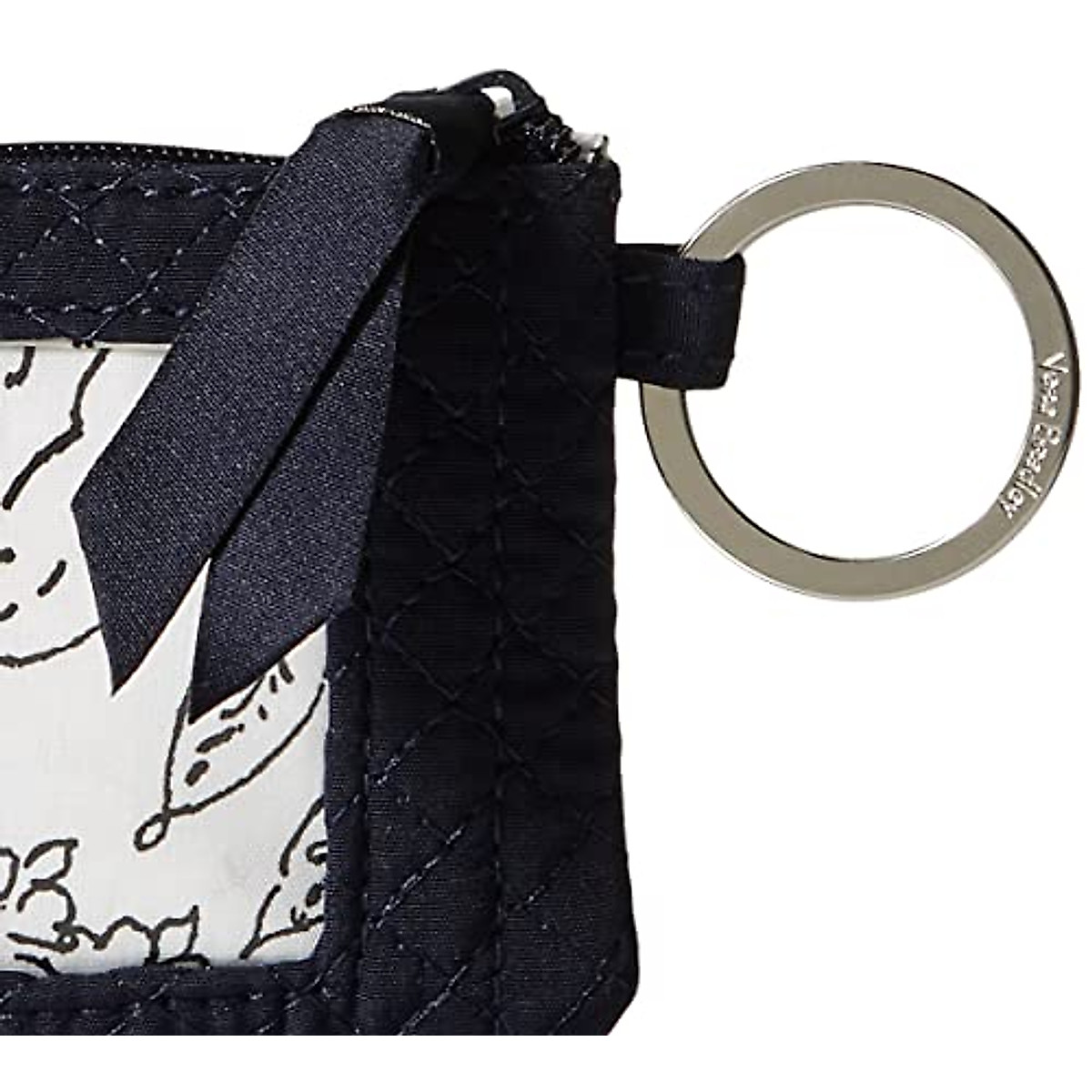 Vera Bradley Women's Microfiber Zip ID Case Wallet, Solid Navy, One Size