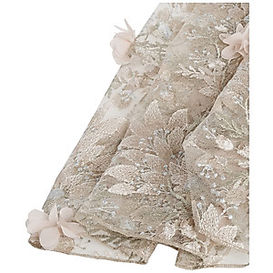 Dress the Population Women's Sidney 3D Floral PLUNGIN Long Illusion Gown Dress, Pink Floral, XL