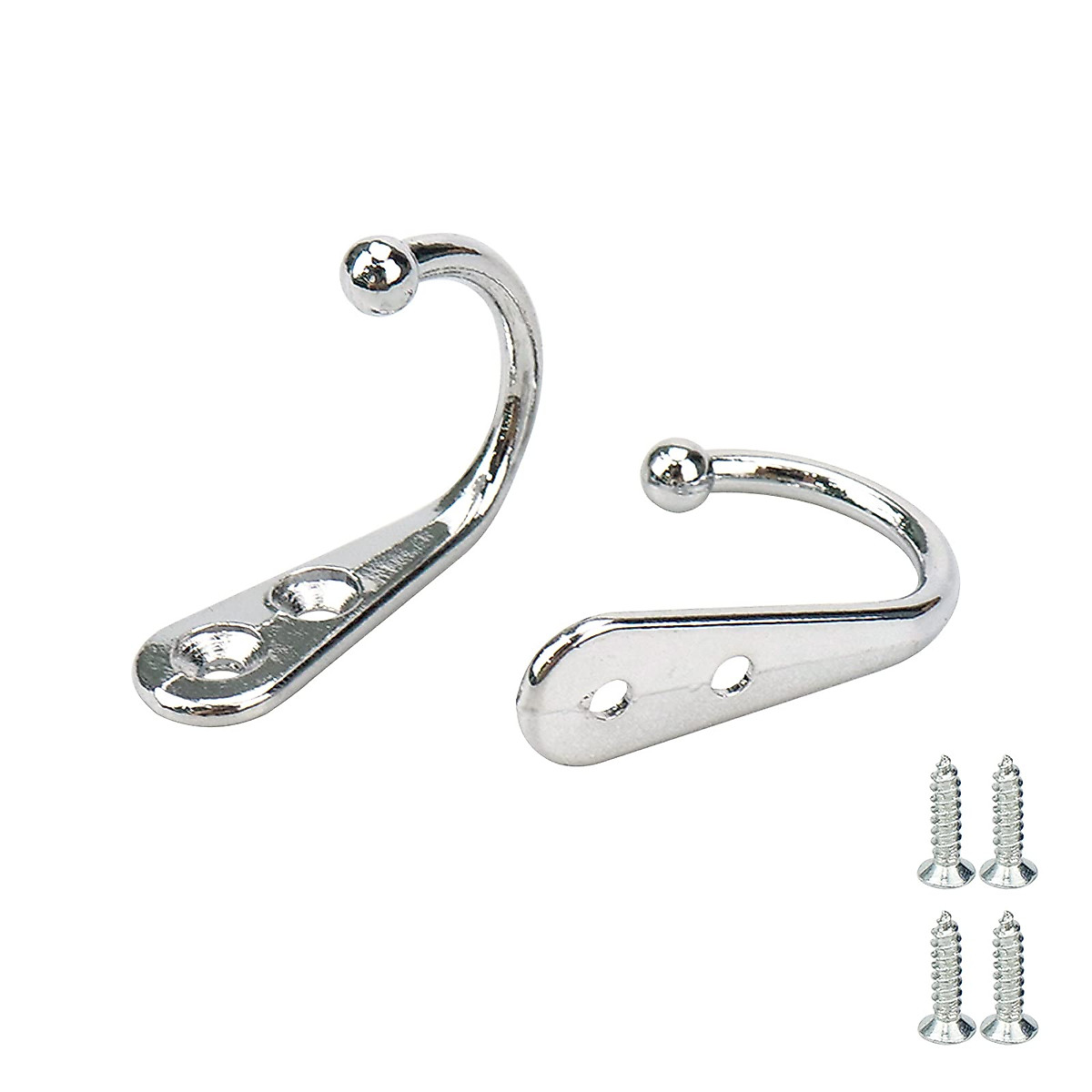 Tsnamay 10 Pieces Small Hooks Wall Mounted Coat Hooks,Zinc Alloy Antique Single Hook for Hanging Mug Cup, Coffee Cup, Bag, Robe, Towels, Keys,Silver