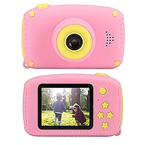 ASHATA Digital Kids Camera, 32GB TF Card Multifunctional Mini Kids Digital Video Camera,Portable Pink ABS Children Digital Camera 12MP 2.0-Inch HD IPS Color Display Screen Gift Toy for Child
