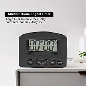 Kitchen Timer, Automatic Reset Digital Timer End Reminder Cooking Timer with Bracket and LCD Display for Kitchen, Restaurant, Home(Timer XL-331 black)