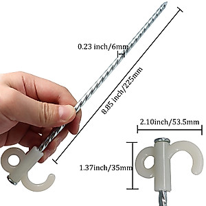 15Pcs Dortanmy 25cm Luminous Metal Camping Tent Pegs with Glow in The Dark Plastic Stopper, Threaded Glow in The Dark Camping Tent Stakes, Durable Steel Glow-in-The-Dark Garden Ground Anchor Pegs