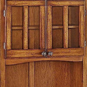 Buffet of Buffet Cottage Oak with Wood Top with Hutch by Home Styles