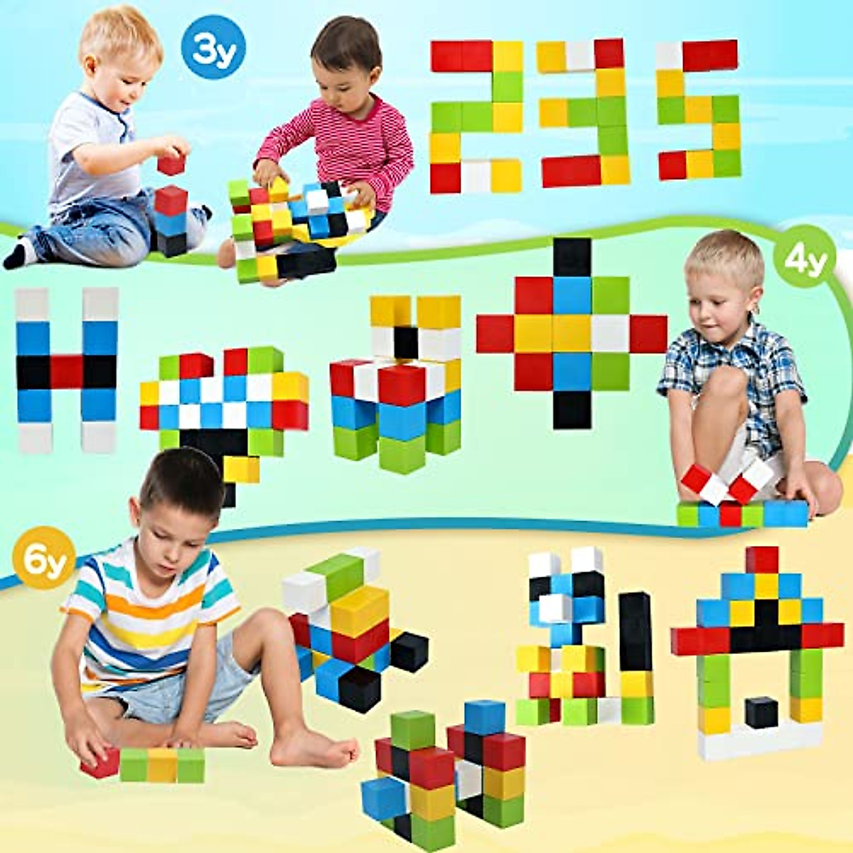 Akyvins Magnetic Building Blocks for Kids - Magnetic Blocks 1.2in Perfect Size Magnetic Building Toys for Toddlers, Magnetic Cubes, Preschool STEM Educational Sensory Magnet Building Blocks