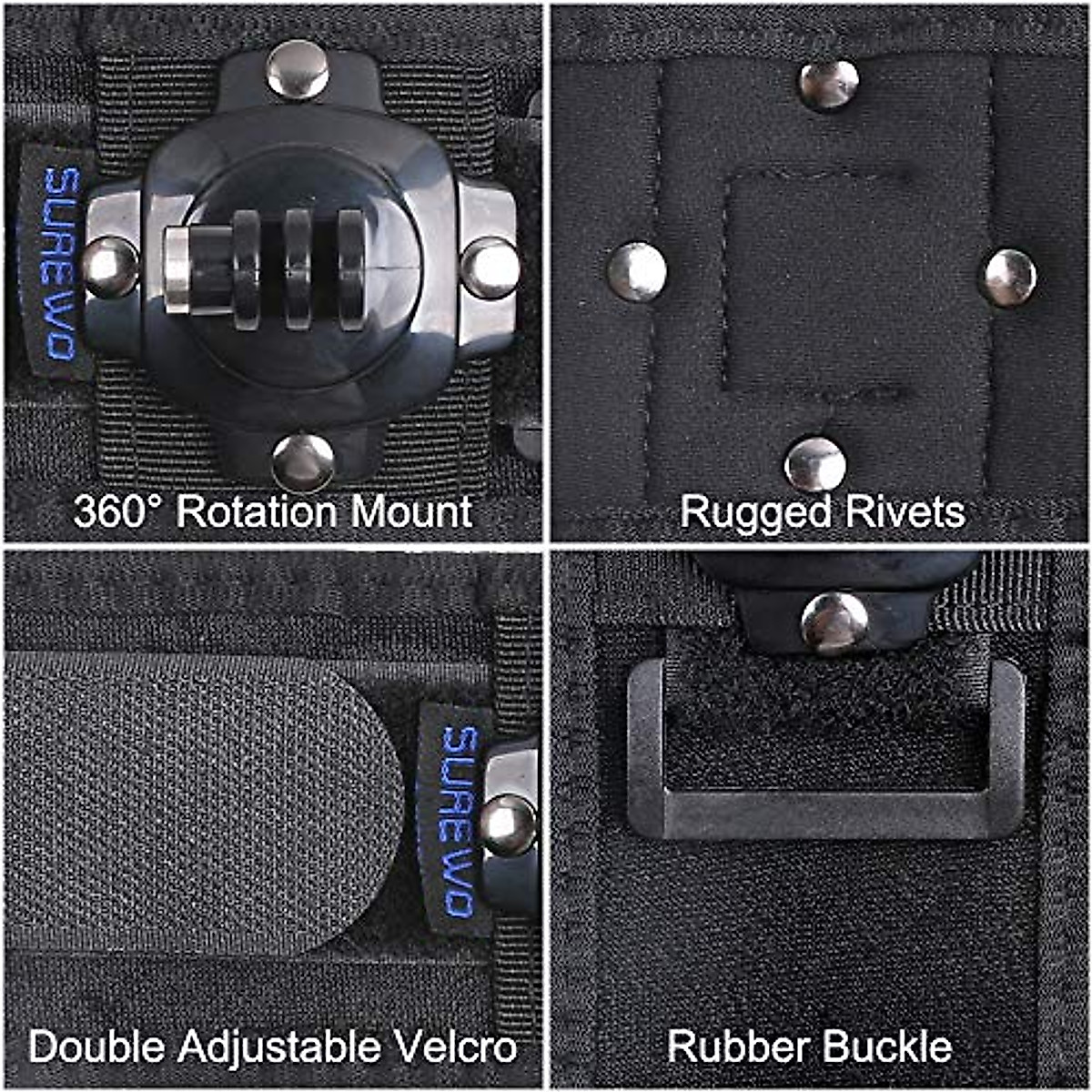SKEZN 360 Degree Rotating Arm Mount Strap Wrist Strap Mount Compatible with go pro Hero 98765 Black,Wrist Strap Band Holder Cycling Mount for DJI Osmo Action,Xiaomi Yi and More