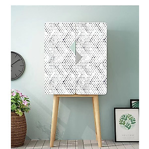 Grey and Black Peel and Stick Contact Paper Self Adhesive Modern Dots Wallpaper Removable Vinyl Film Decorative Shelf Drawer Liner Sticker 17.3 inch x 118 inch (White and Black, 17.3 inch x 118 inch)